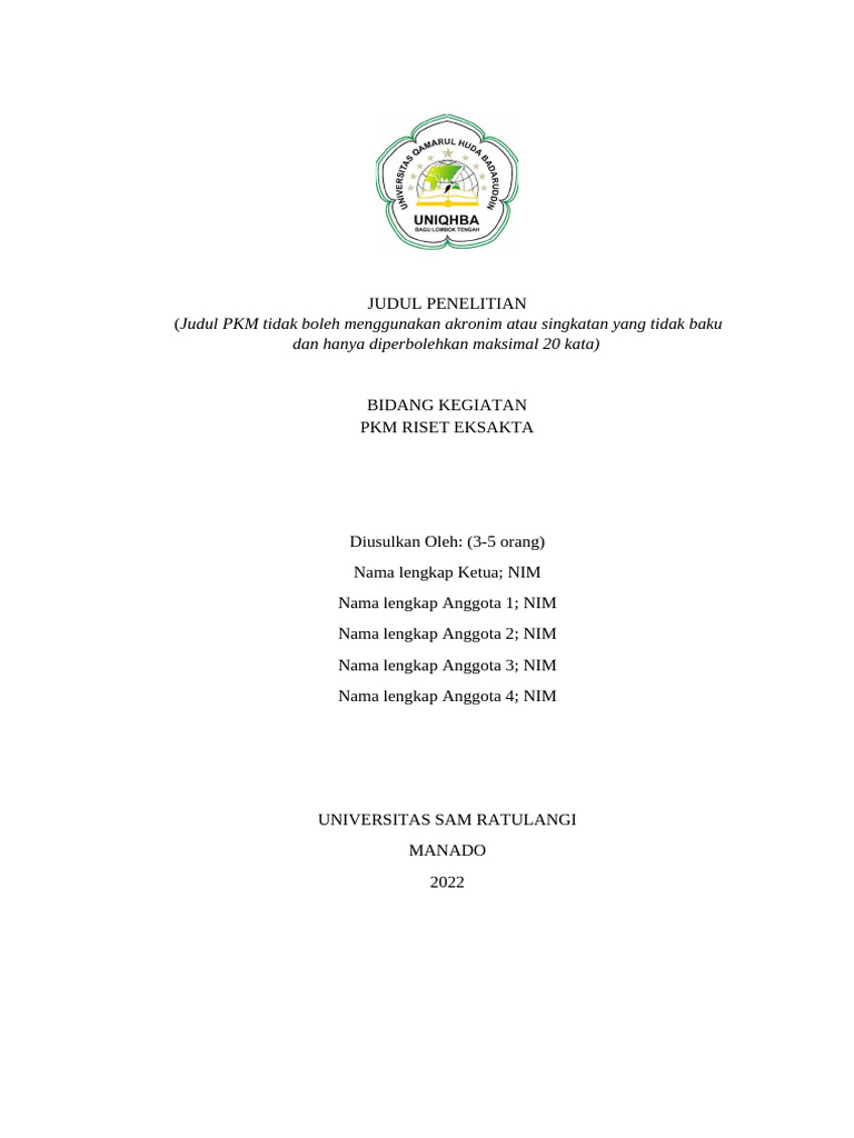 Project - PCD - Template-Proposal-Pkm-Re | PDF