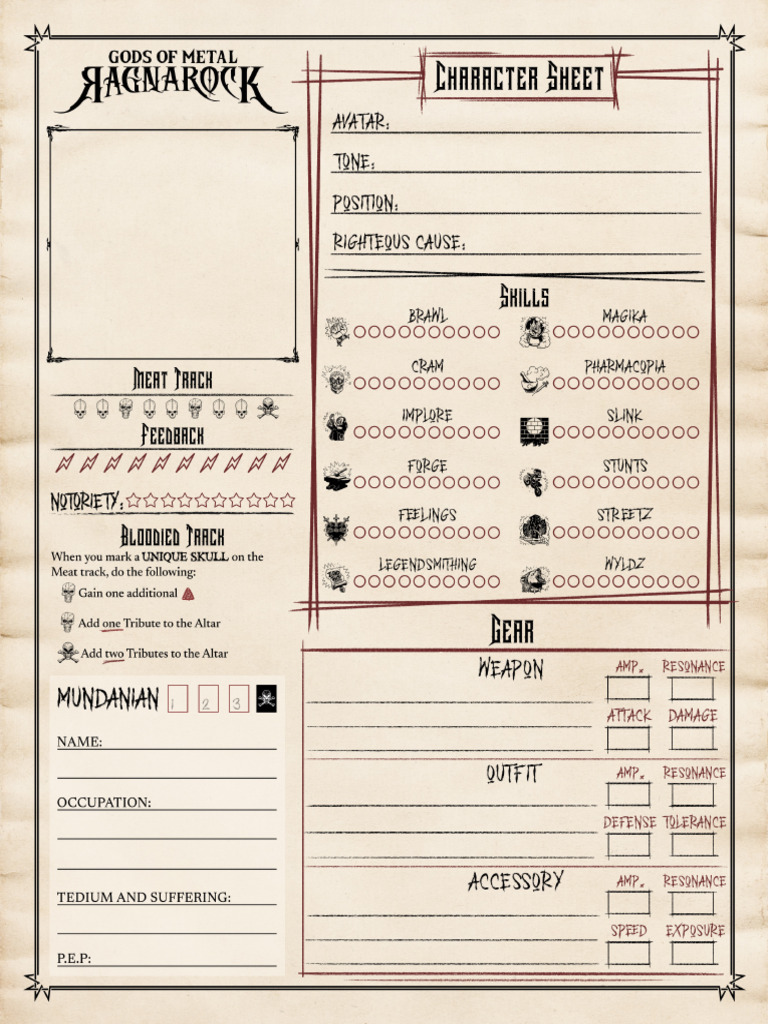 Character Sheet Textured | PDF