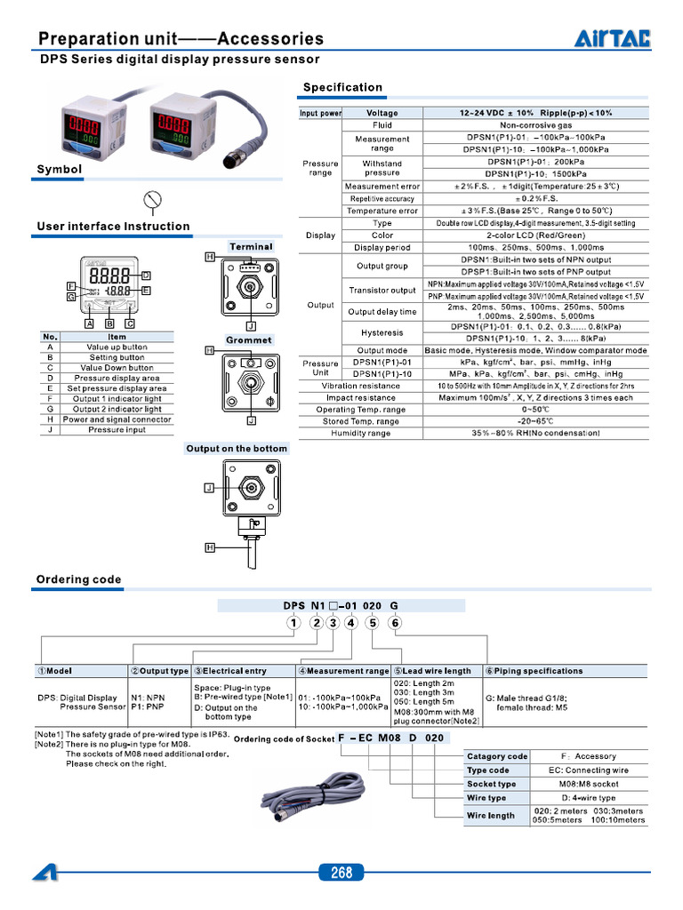 DPS Series Digital Display Pressure Sensor 202403131020095726 | PDF