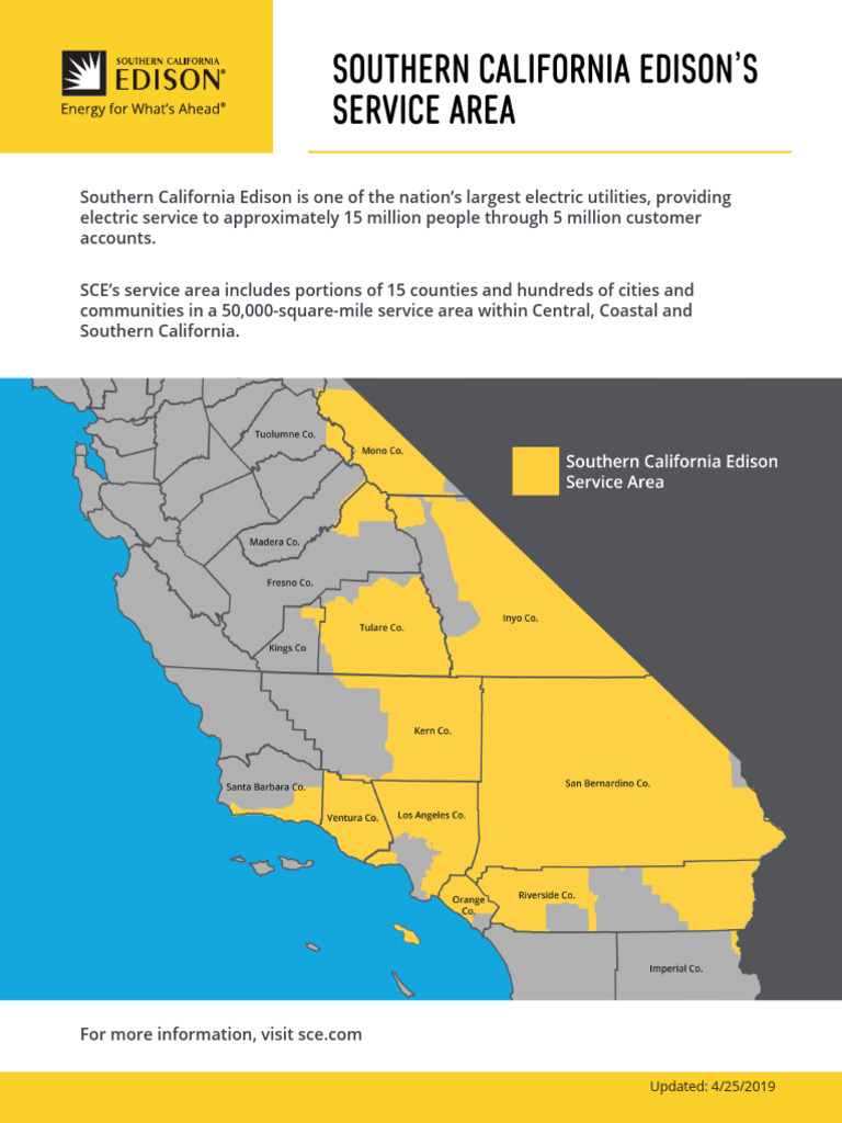 SCE Service Area Fact Sheet - Ver2 - 04252019 | PDF | Southern ...
