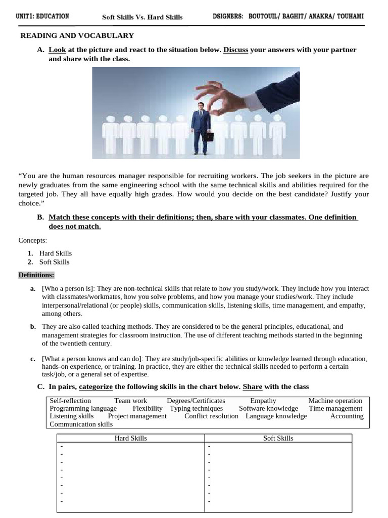 B2 Unit1 lesson 2 | PDF | Teaching Method | Skill