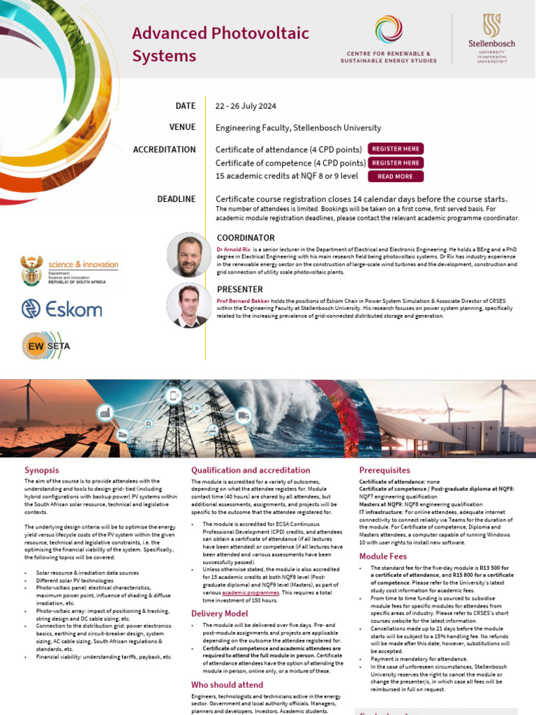 Advanced PV Systems Brochure | PDF | Photovoltaic System | Photovoltaics