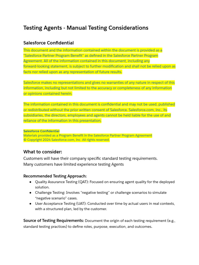 Testing Agents - Considerations for Partners | PDF | Software Testing ...