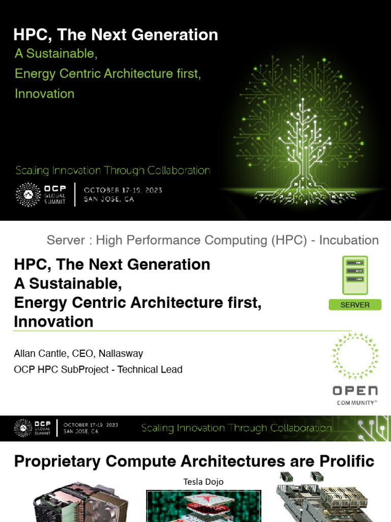 Sustainable HPC Architecture Insights | PDF | Random Access Memory | Central Processing Unit