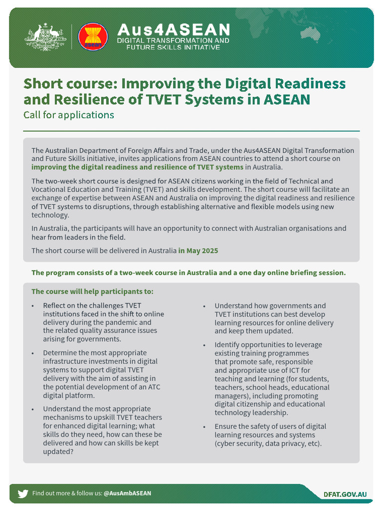 ASEAN SC Improving the Digital Readiness and Resilience of TVET Systems ...