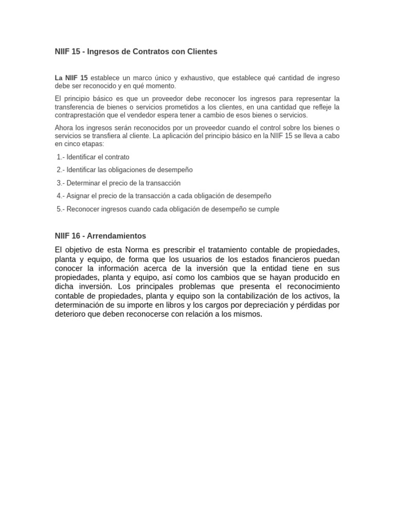 ANALISIS DE LA NIF 15 Y NIF 16 | PDF