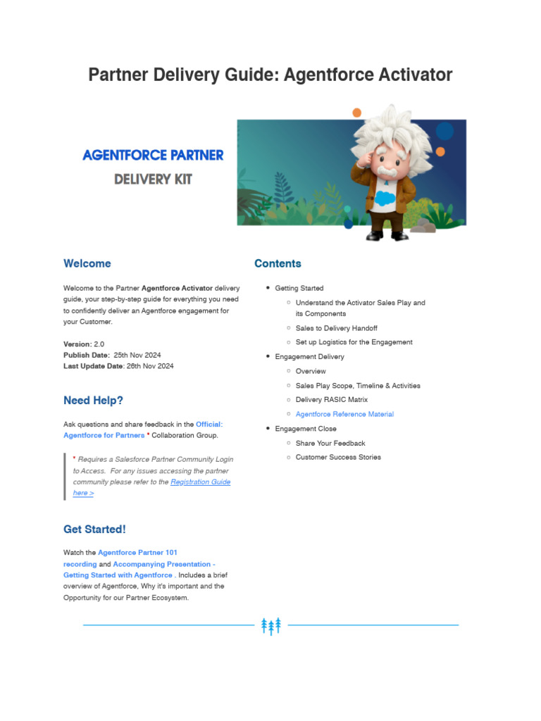 Partner Delivery Guide - Agentforce Activator | PDF | Governance | Cloud Computing