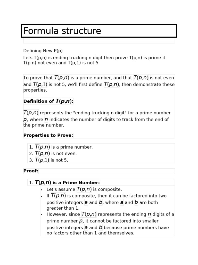 Formula Structure | PDF | Prime Number | Cryptography