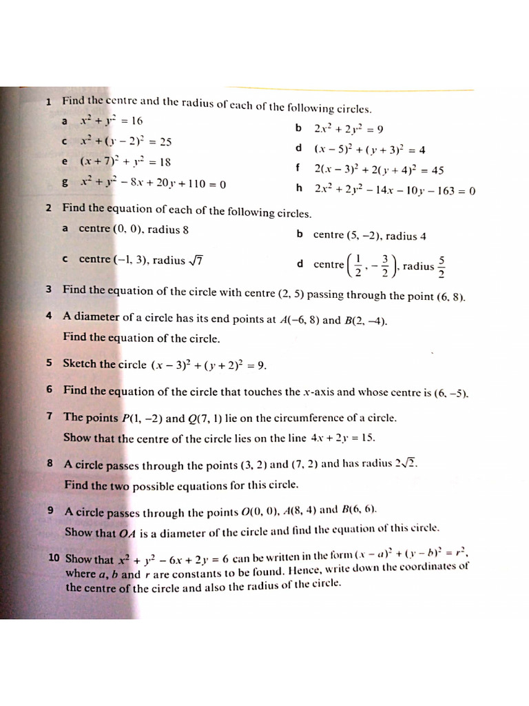 Equation of Circles | PDF