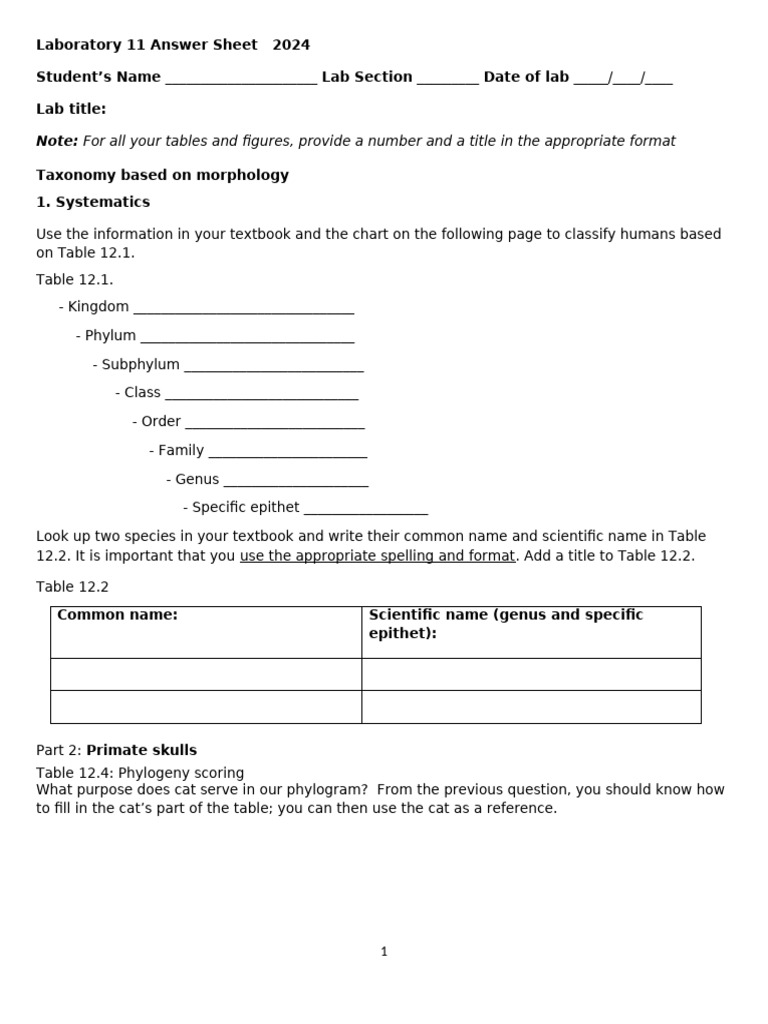 Evolution Laboratory Answer Sheet 2023 (5) (1) | PDF | Homo