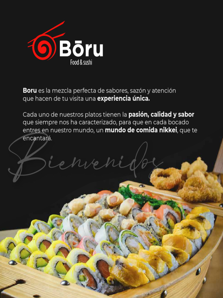 Menú de Boru: Sushi y Ramen | PDF | Postres | Alimentos
