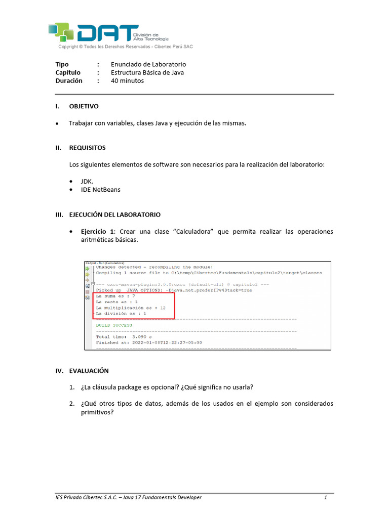 Java 17: Fundamentos y Ejercicios Prácticos | PDF