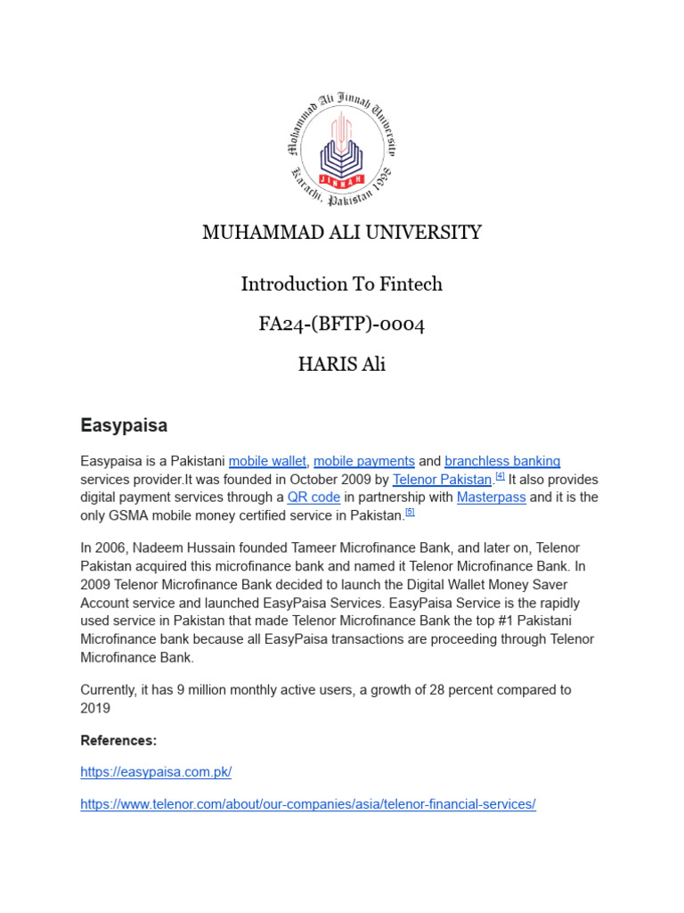 Intro To Fintech (Assignment 01) | PDF | Microfinance | Banks