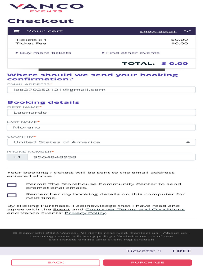 Checkout Vanco Events USA | PDF