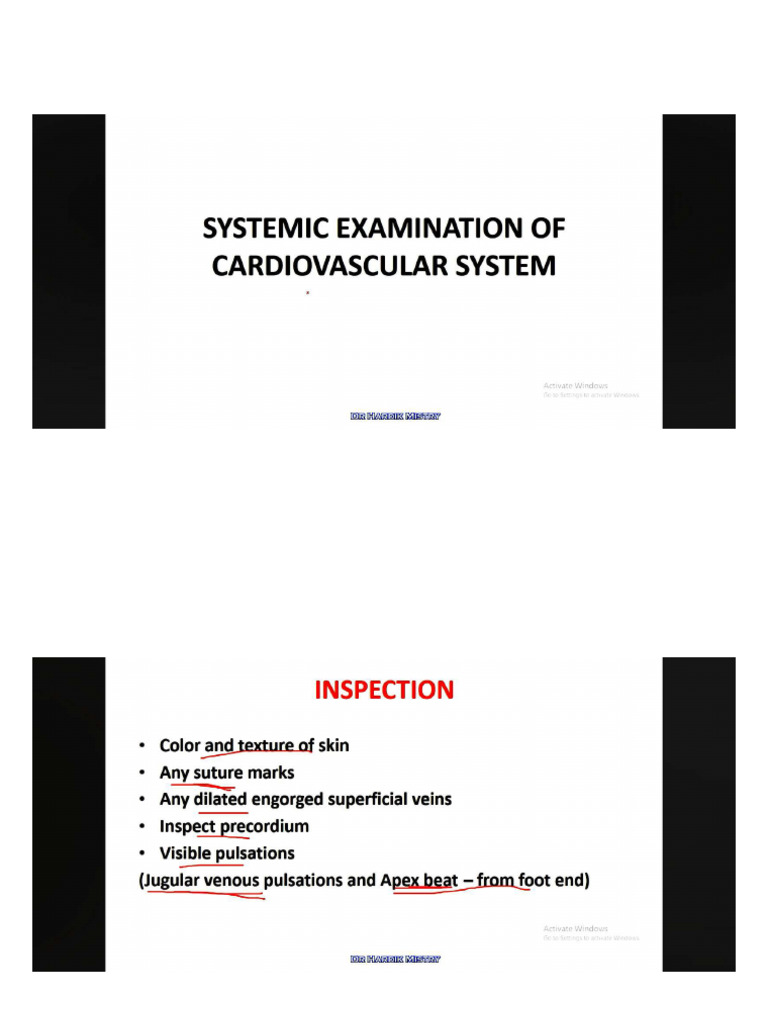 CVS - Systemic Examination | PDF