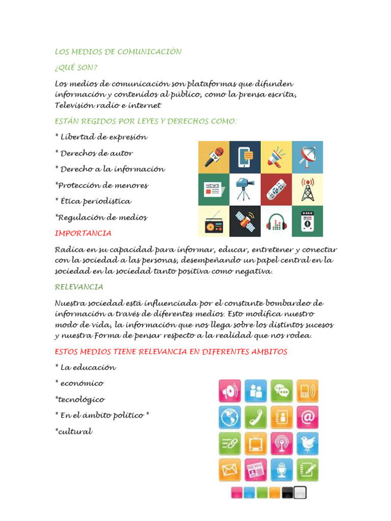 Importancia y funciones de los medios de comunicación | PDF