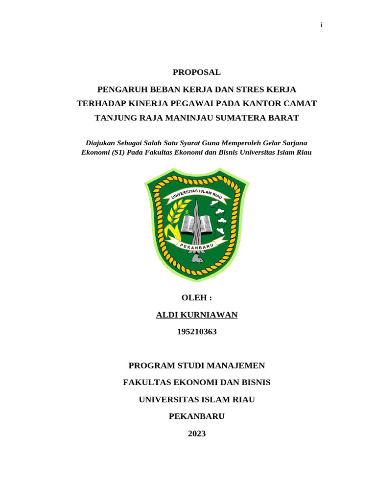 ALDI KURNIAWAN Proposal | PDF