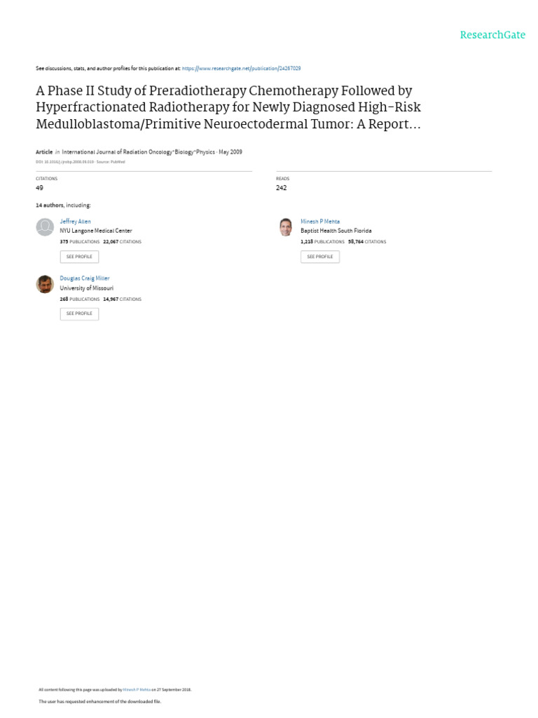 A Phase II Study of Preradiotherapy Chemotherapy F | PDF | Radiation ...