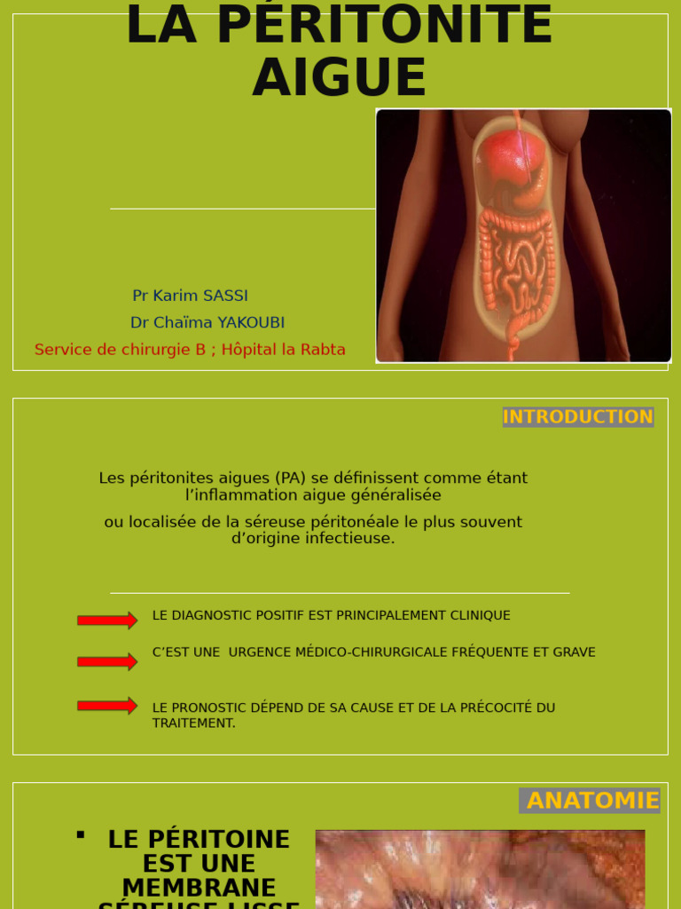La Péritonite Aigue | PDF | Péritoine | Gastroentérologie
