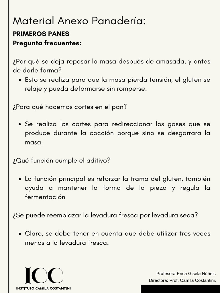 Anexo Panaderia Clase 1 Modulo 1 | PDF