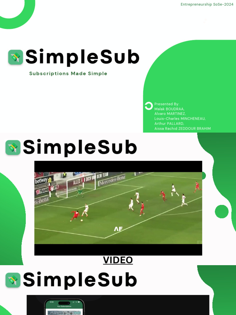 SimpleSub - Extended Pitchdeck | PDF | Mobile App | Subscription Business Model