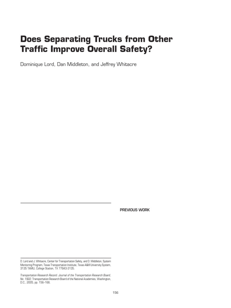Crashes-Does Separating Trucks from Other Traffic Improve Overall Safety | PDF | Traffic ...