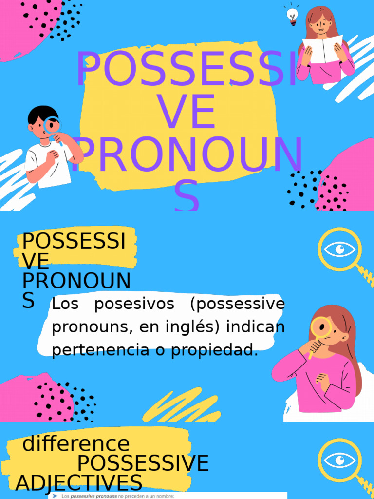 Possessive Pronouns PRonombres Posesivos | PDF | Numero Gramatical ...