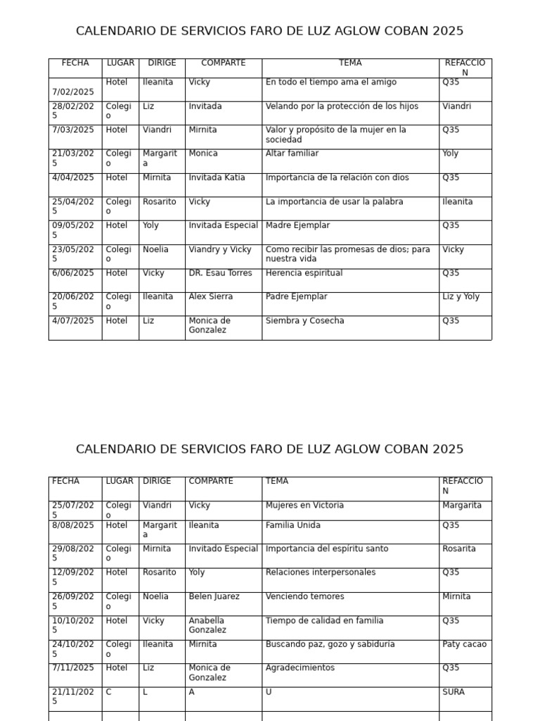 Calendario Aglow 2025 | PDF | Creencia religiosa y doctrina | Teología