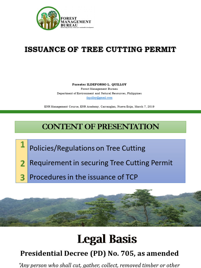 Tree Cutting Permit - ENR Management Course - March 7, 2019 | PDF ...