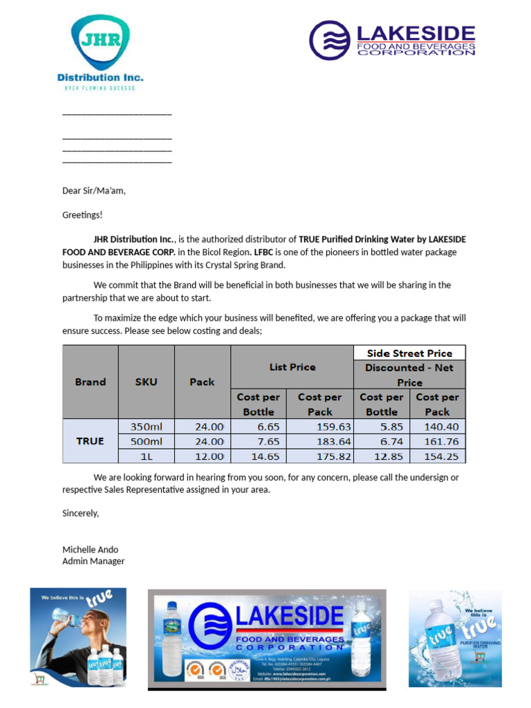 JHR Trade Letter - Sidestreet | PDF