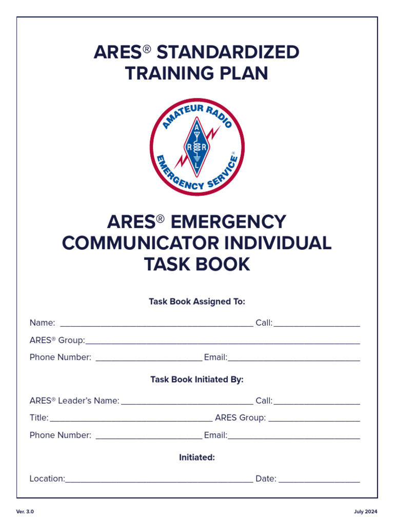 ARES Taskbook July 2024 | PDF | Incident Command System | Very High ...
