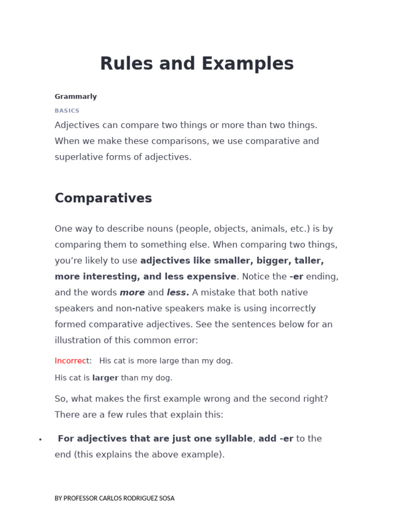 Rules For Comparatives and Superlatives Grammarly Grammar Guides ...