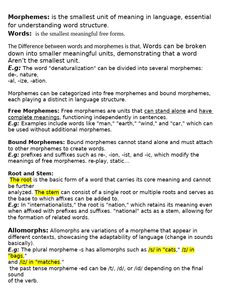 Morpheme s | PDF | Word | Morphology (Linguistics)