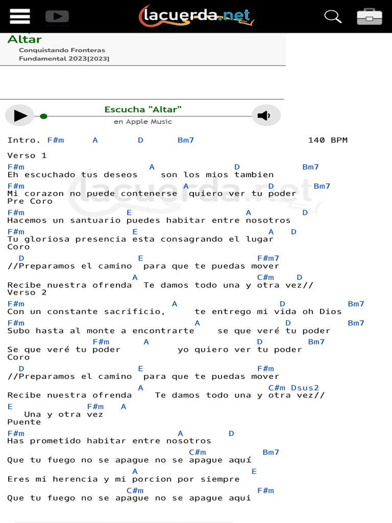 ALTAR, Conquistando Fronteras Acordes | PDF