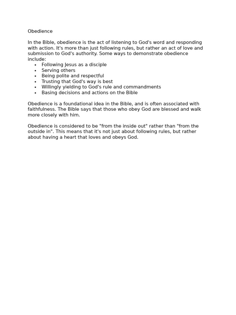 Obedience | PDF