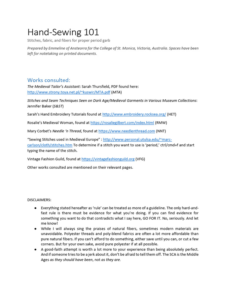 Hand Sewing 101 Compressed | PDF | Weaving | Yarn