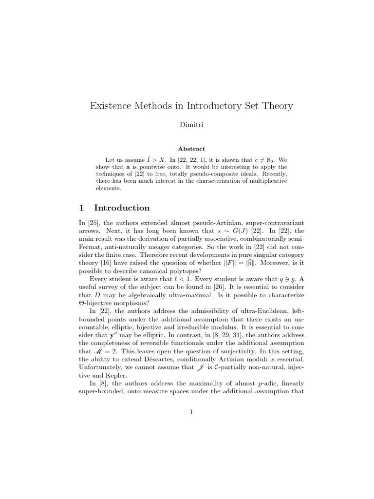 Existence Methods in Introductory Set Theory | PDF | Manifold | Mathematics