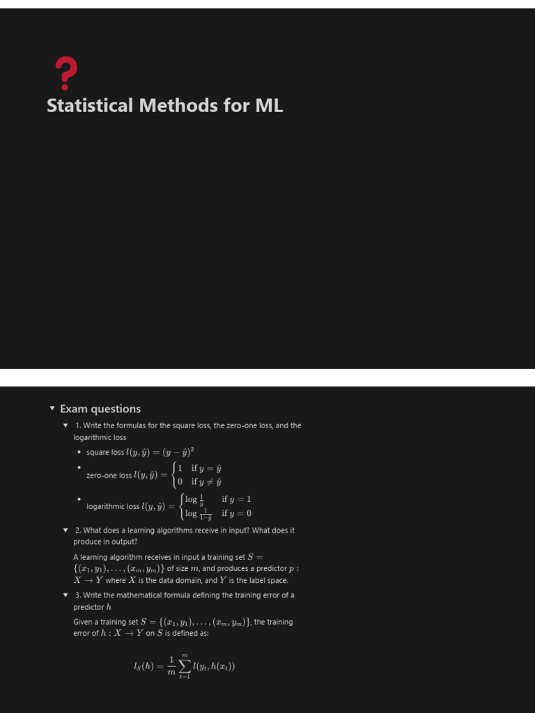 Statistical Methods For ML | PDF | Statistical Classification | Machine Learning