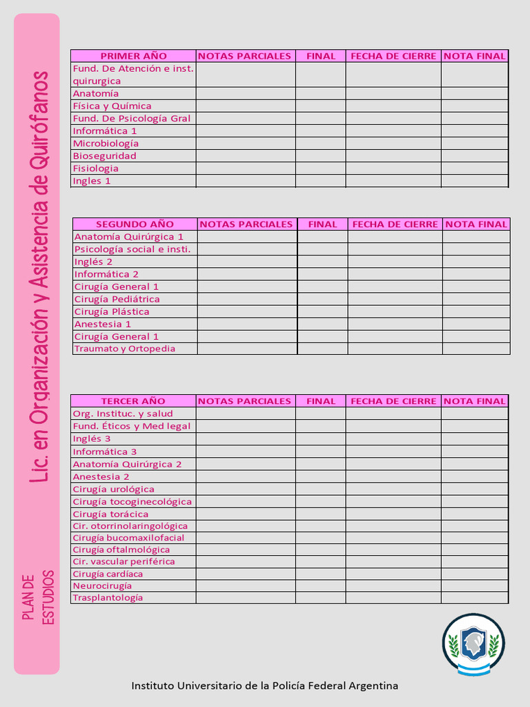 Plan de Estudios IQ | PDF | Cirugía | Medicina CLINICA