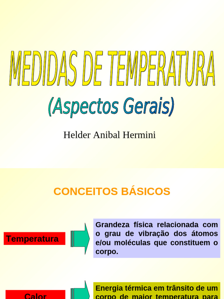Aula 01 - Medidas de Temperatura | PDF | Termômetro | Termopar