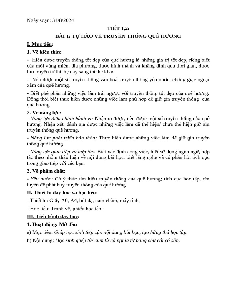 GIÁO ÁN GDCD 7-Canh-Dieu | PDF