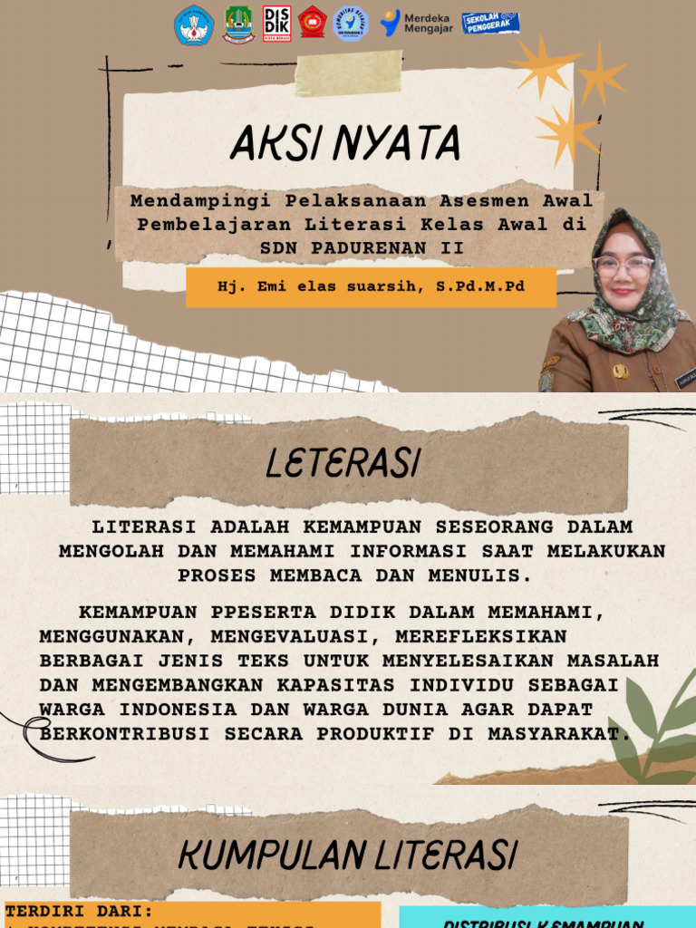 Aksi Nyata Mendampingi Pelaksanaan Asesmen Awal Pembelajaran Literasi Kelas Awal | PDF