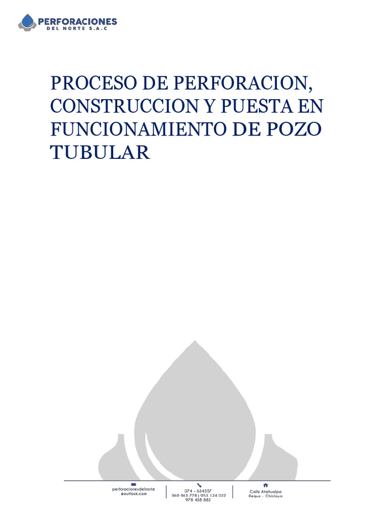 Proceso de Construccion de Pozo Tubular | PDF | Perforación