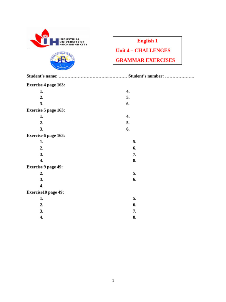 Unit 4 - Grammar Exercises - Past Continuous | PDF