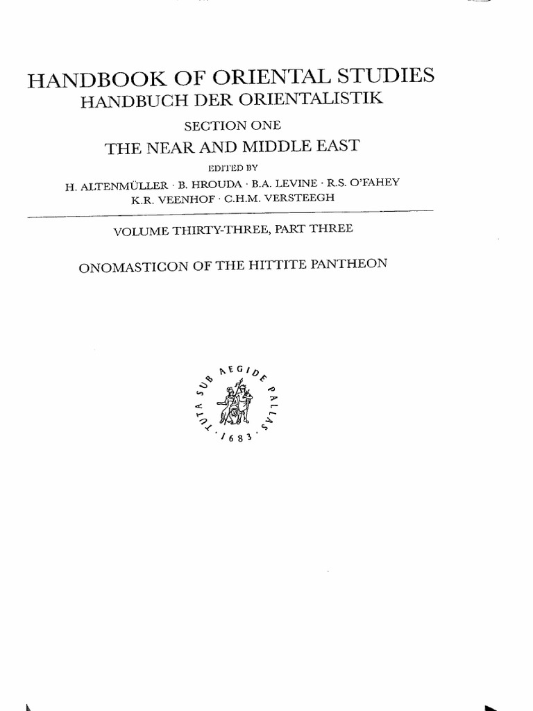 Ben Van Gessel, Onomasticon of The Hittite Pantheon Part 3 | PDF