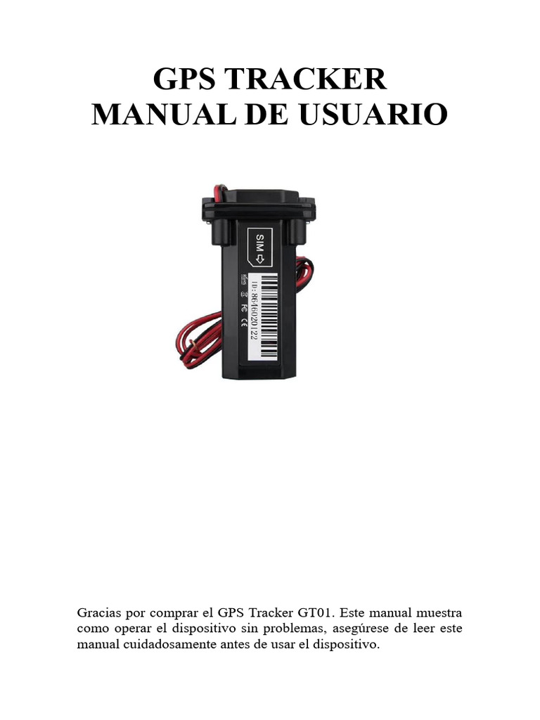 GPS Tracker GT01 Manual de Usuario XS002 Español | PDF | Gsm ...