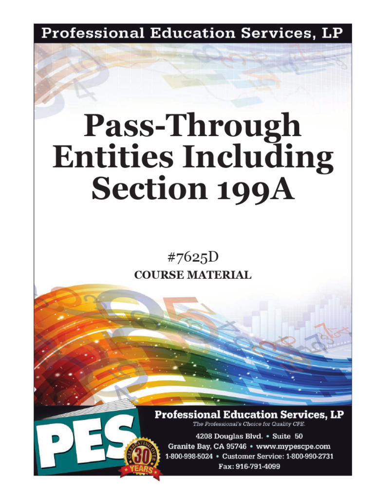 Passthrough Entities Including Section 199A | PDF | S Corporation ...