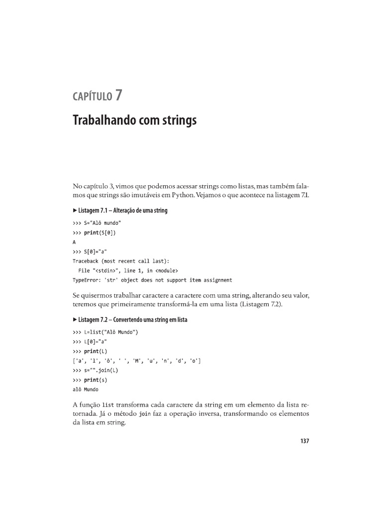 Aula 09 - Trabalhando Com Strings - PARTE DO LIVRO | PDF