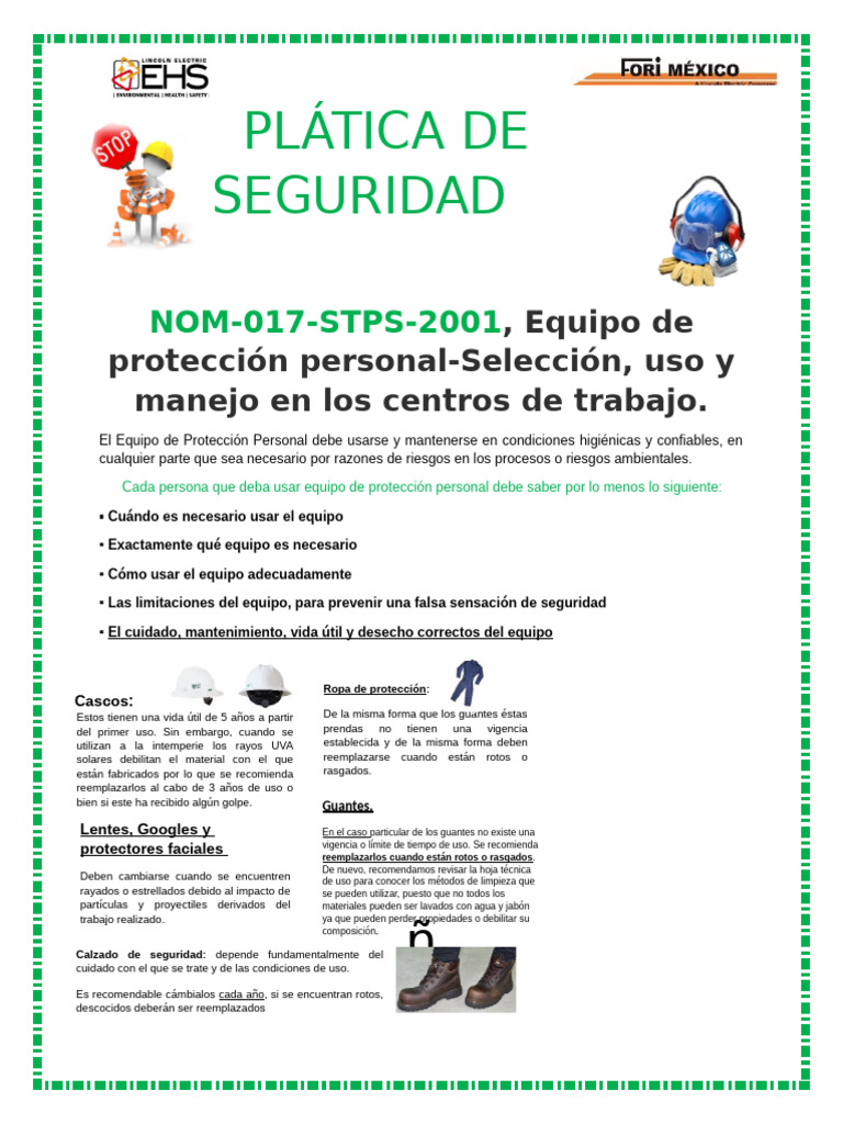 PLÁTICA DE SEGURIDAD EPP obligatorio. | PDF | Soldadura | Construcción