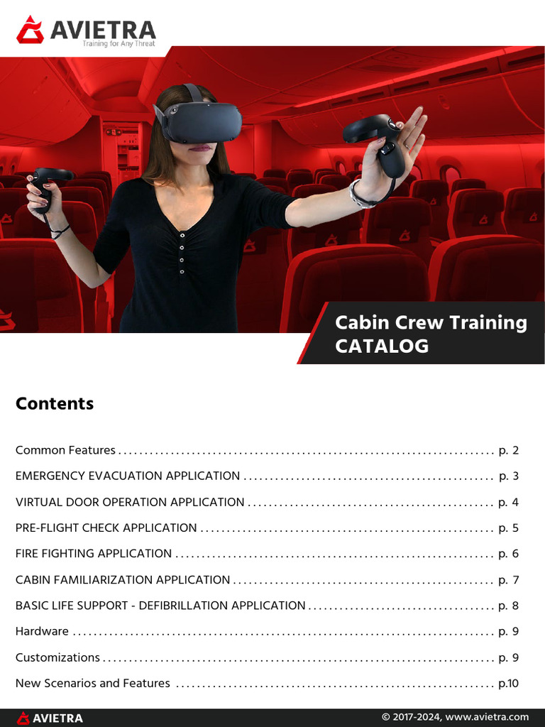 Avietra VR Cabin Crew Training Solutions | PDF | Virtual Reality ...